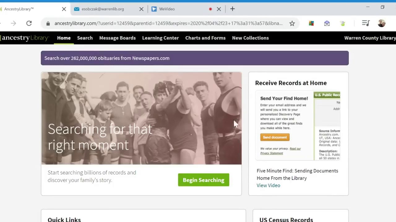 Ancestry Library with Warren County Library - YouTube