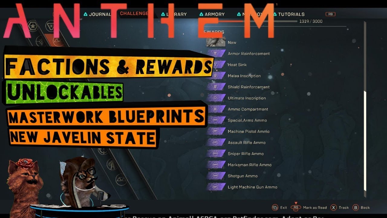 Anthem Faction Rewards and Masterwork Blueprints! - YouTube