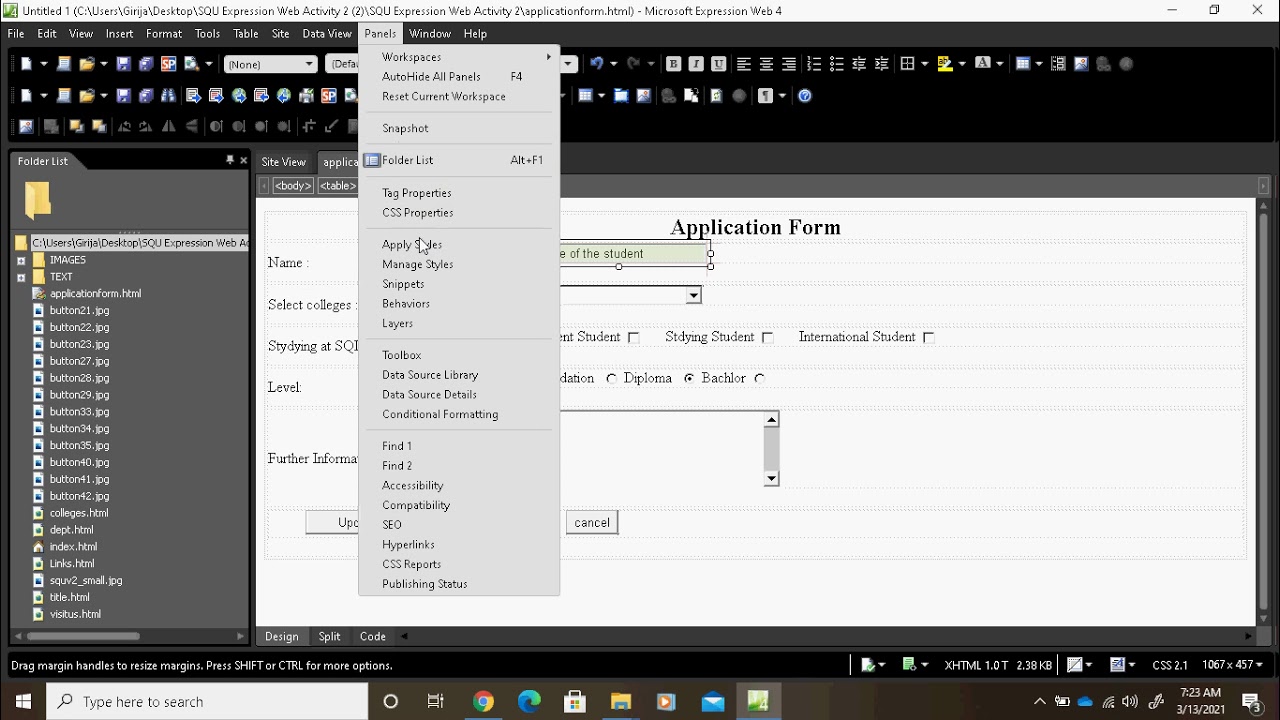 Form property in Web expression web 4.0 - YouTube