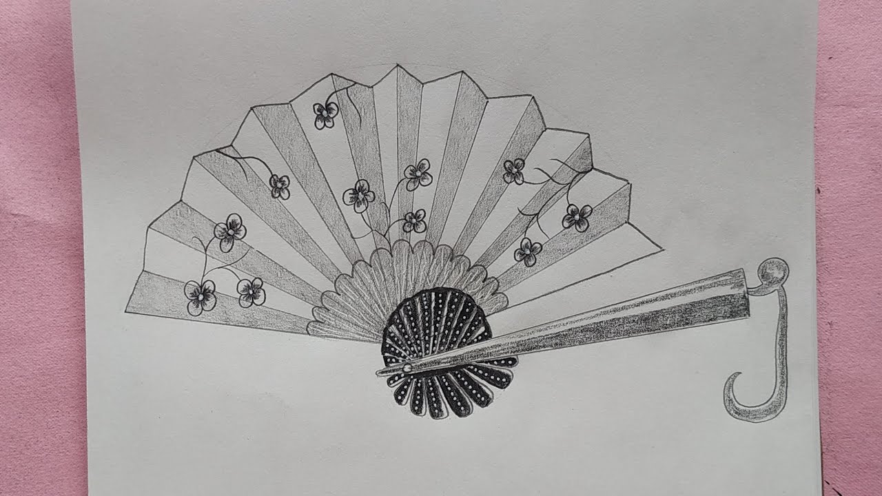 cool Japanese Fan ll how to draw ll easy step by step pencil sketch ...