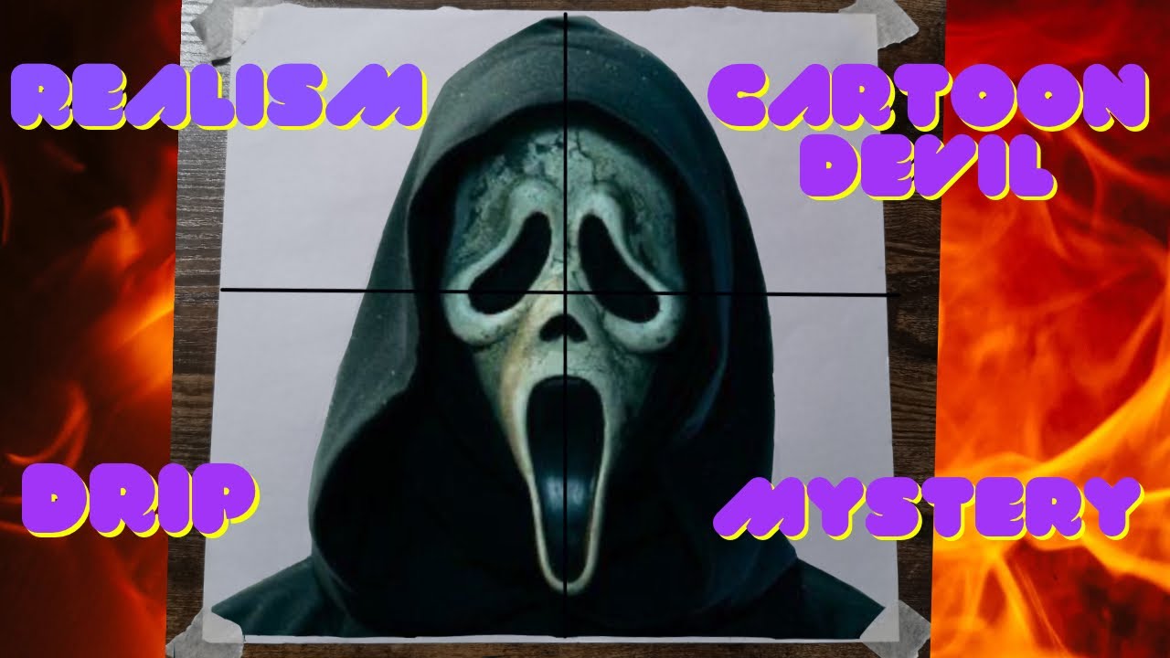 Drawing Ghostface In 4 Different Styles Scream 6 - YouTube