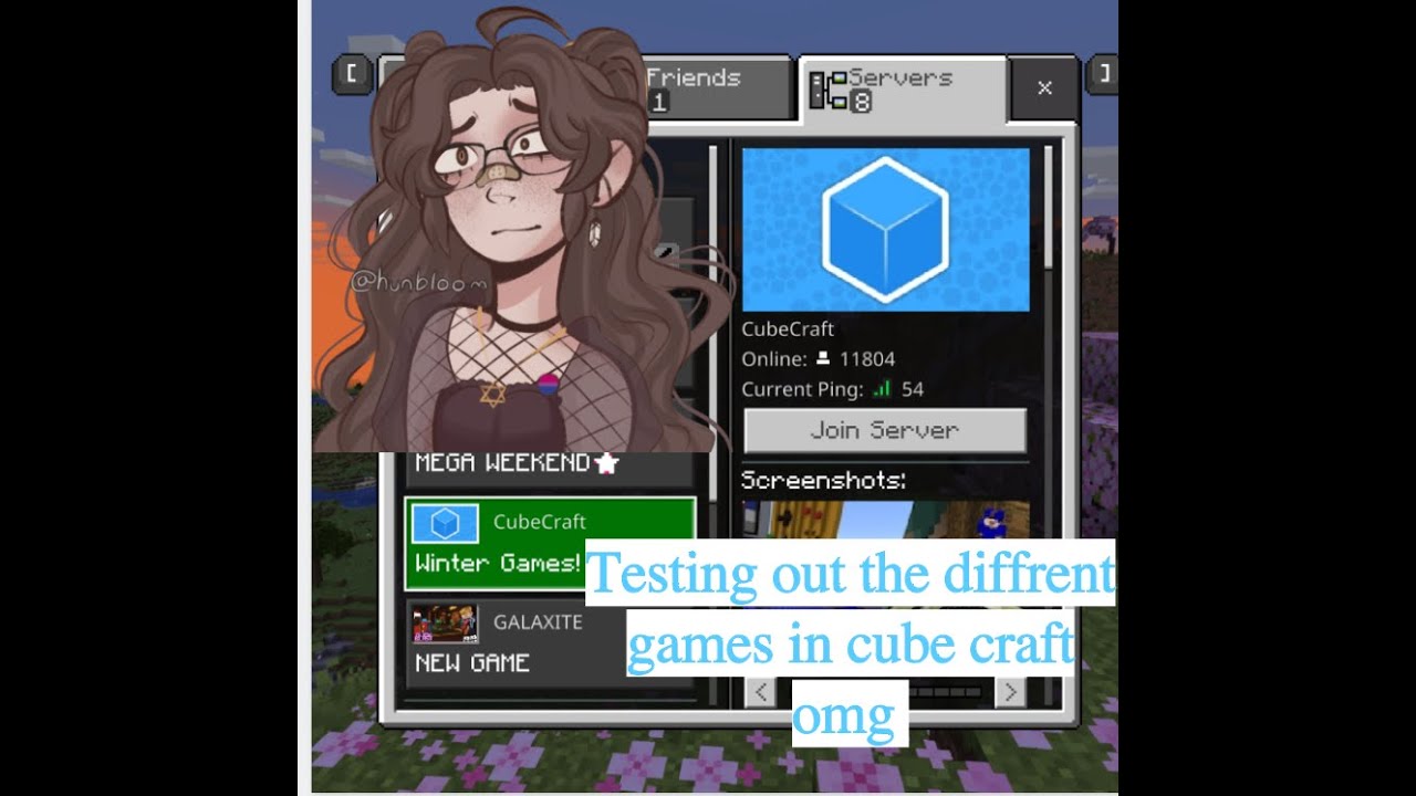 Testing out all the different games on the Minecraft CUBE's server ...