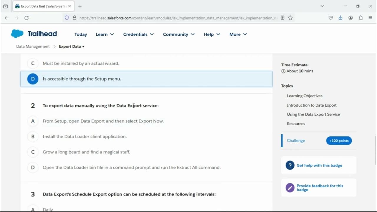 Export Data Salesforce Salesforcedeveloper Salesforcetrailhead Salesforcelightning