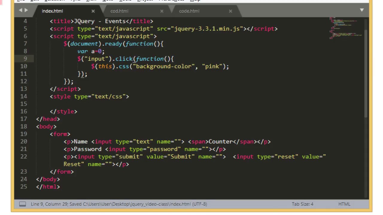 Jquery Focus Event In Hindiurdu Youtube