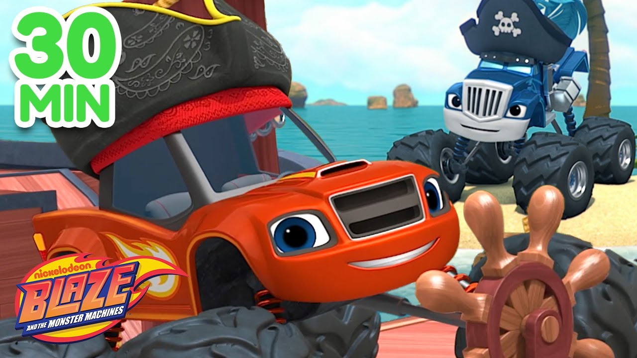 Blaze Pirate Adventures & Rescues! 🏴‍☠️ | 30 Minute Compilation | Blaze ...