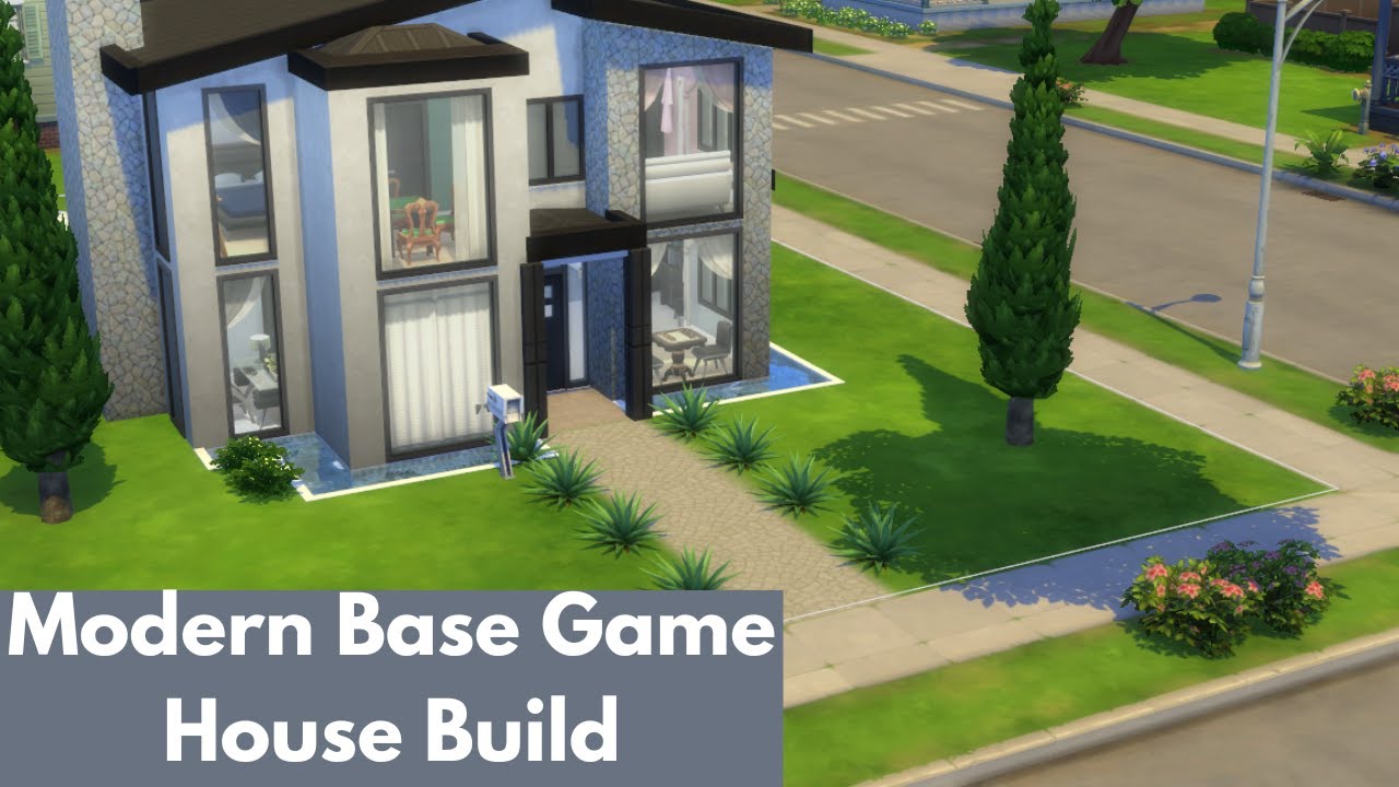 Building in the Sims: Modern Base Game House Build - YouTube