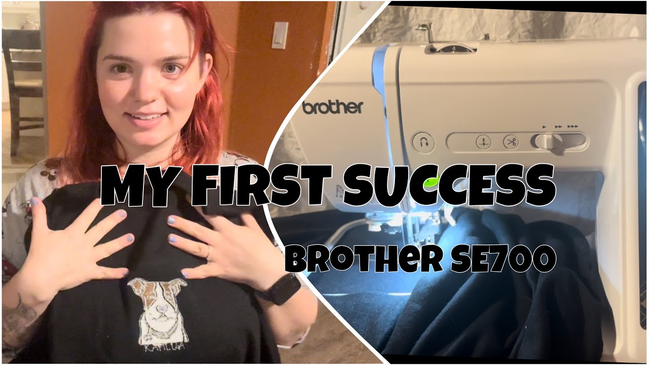 My first success with the Brother SE700 embroidery machine - YouTube