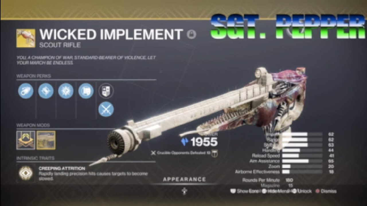 WICKED IMPLEMENT Destiny 2 - YouTube