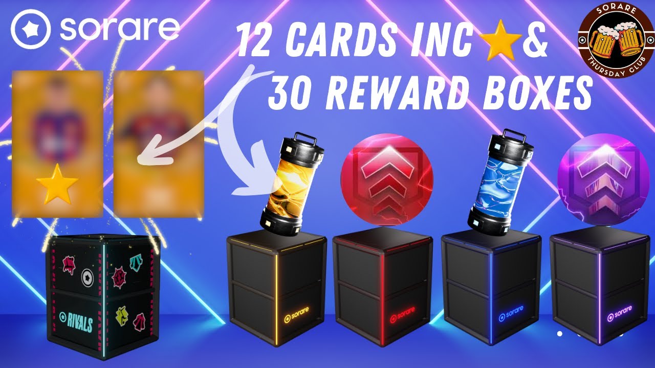Sorare Rewards Video 🎥 | STAR REWARD ⭐ | 12 Card Wins & 30 Boxes | Euro ...