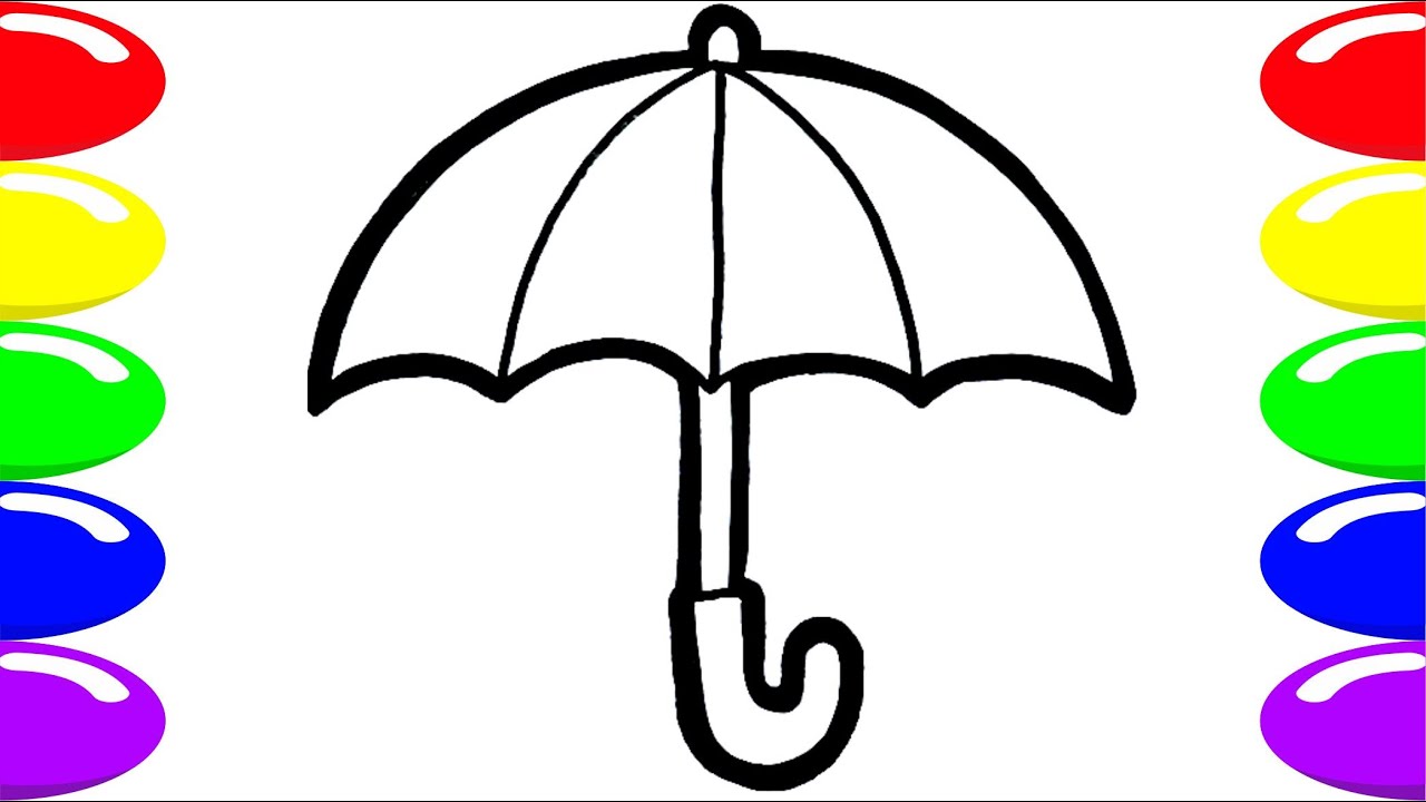 How to Draw and Color an UMBRELLA for kids / learn to Draw and color ...