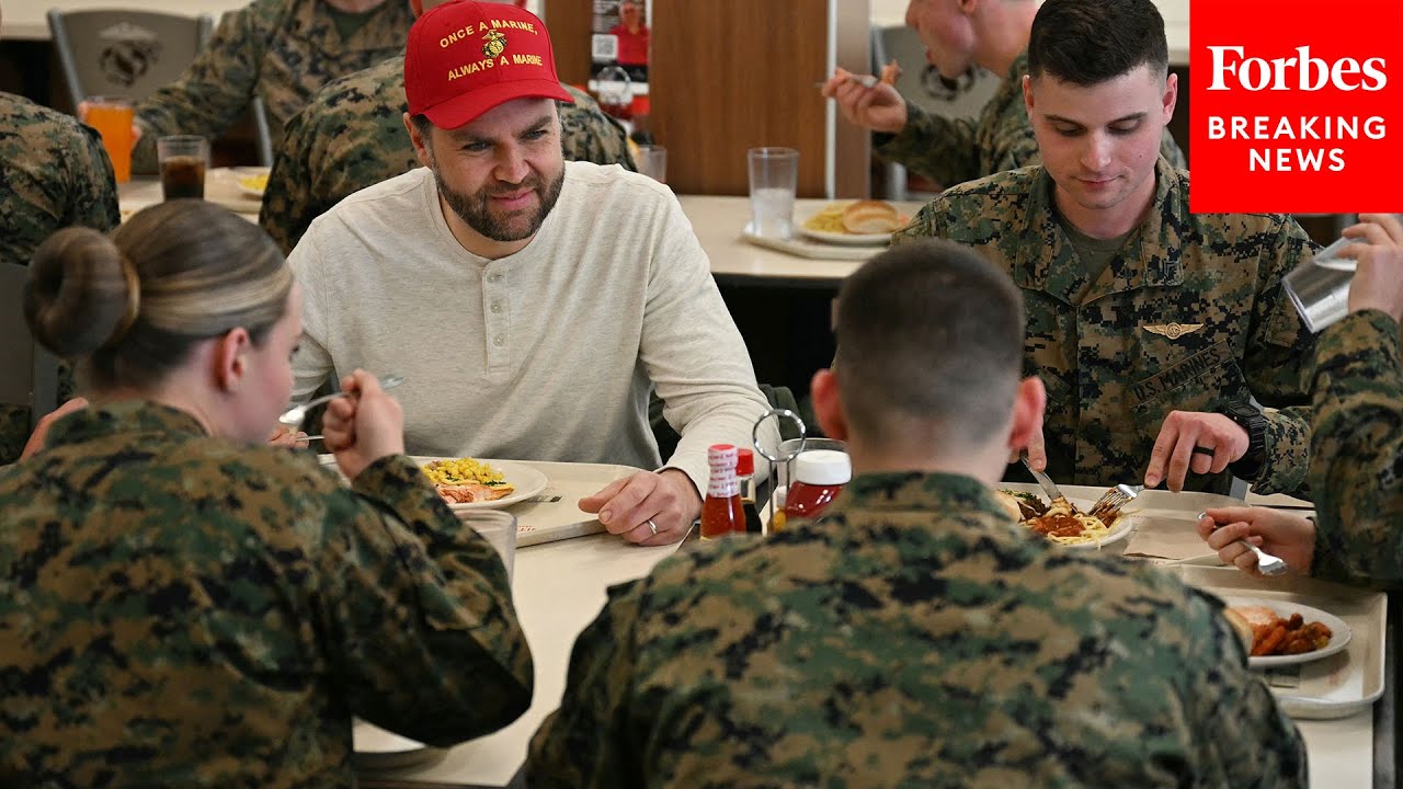 WATCH: JD Vance Joins Troops For Lunch At Marine Corps Base Quantico In ...