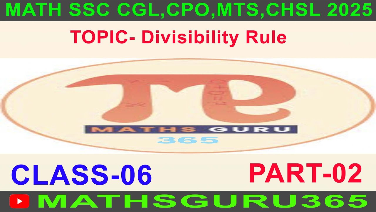 Divisibility Rules Tricks Part 2 🔥 | SSC Exam 2025 Shortcut Method ...