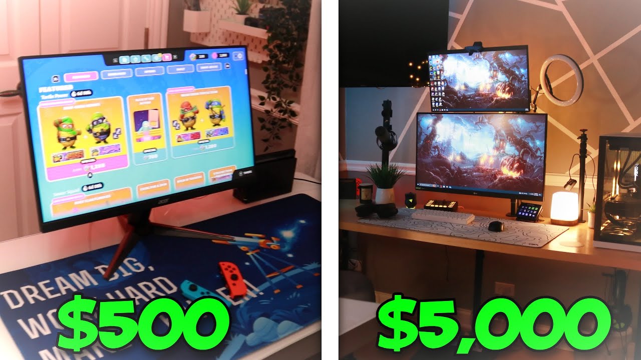 $500 vs $5,000 Gaming Setup!!! - YouTube