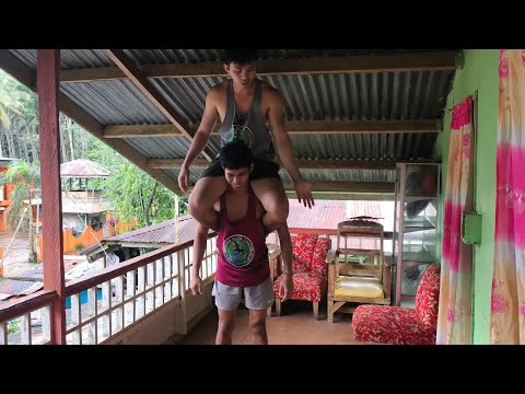 How to Lift and Carry a Person to Safety | Shoulder Ride Challenge House Tour of Janjan & Robert