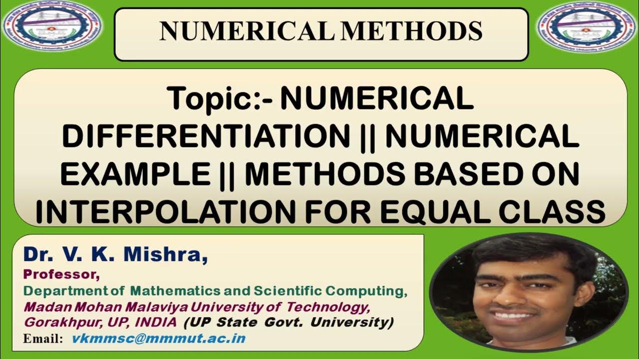 NUMERICAL DIFFERENTIATION || NUMERICAL EXAMPLE || METHODS BASED ON INTERPOLATION FOR EQUAL CLASS ...