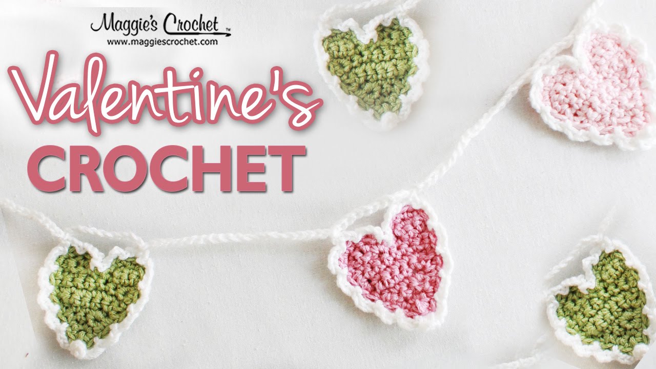 Crochet Heart Cluster Stitch Edging - Right Handed - YouTube