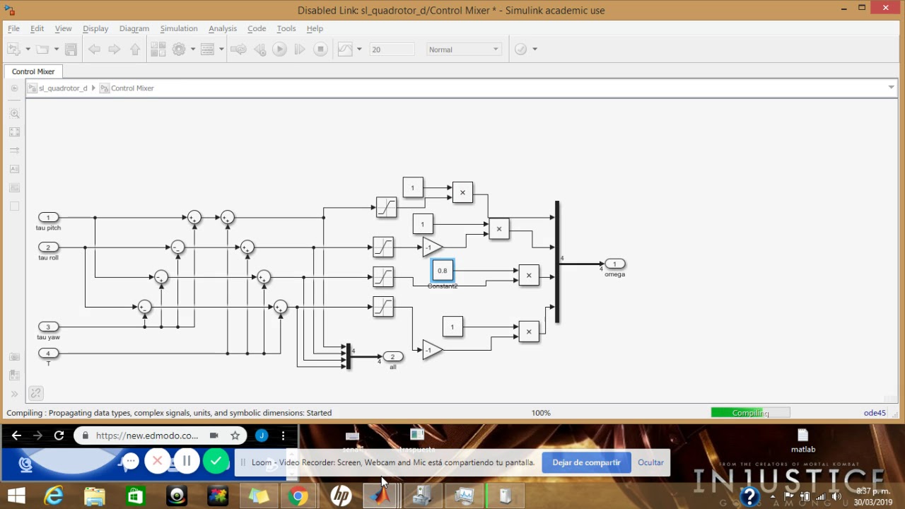 movimiento de un dron simulink - YouTube