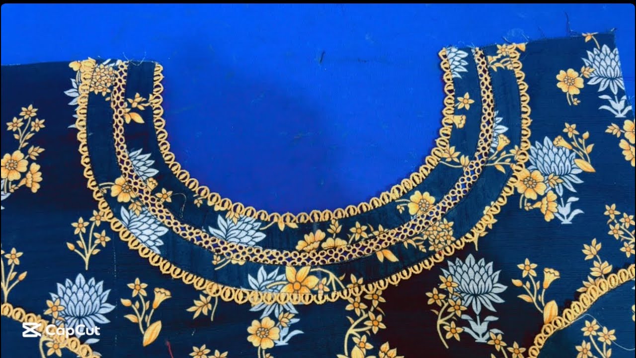Simple and beautiful joint lace neck design |zahradesign - YouTube