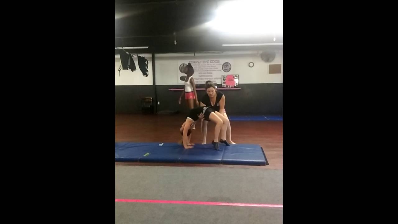 Breannas first bridge kickover and front limber - YouTube