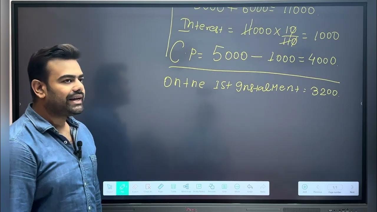 Hire purchase system | Calculation of Cash price - By back method | Calculation of Interest # ...