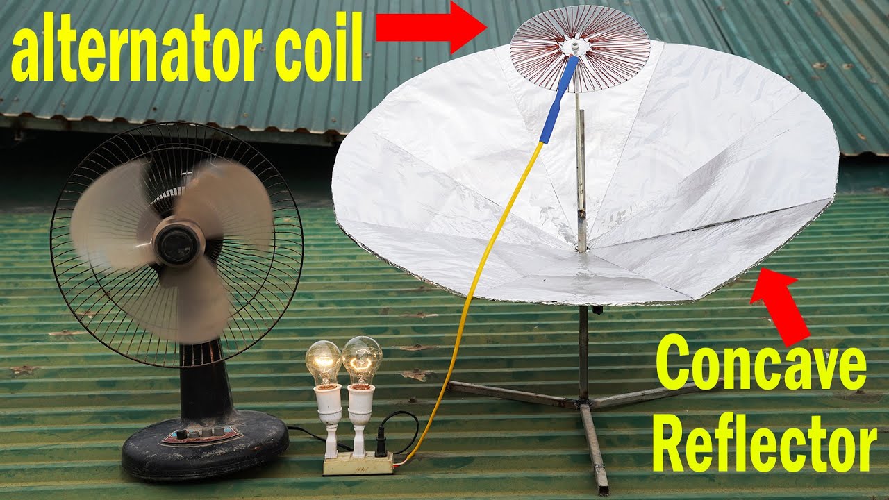 I Turn Light Into Electricity With A Homemade Concave Mirror - YouTube