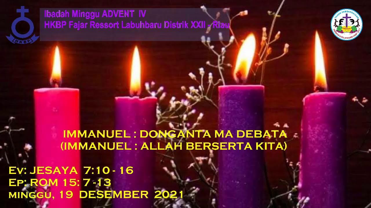 Ibadah Minggu di Minggu Advent Ke - IV (Minggu, 19 Desember 2021 ...