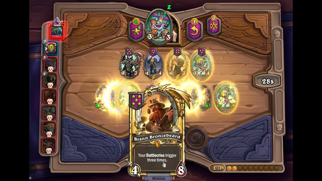HEARTHSTONE BATLEGROUND Got Golden Bran but , sadly little lag cant go ...
