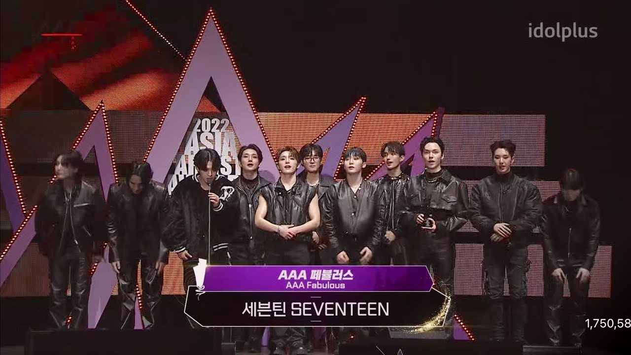 [CUT] 221213 SEVENTEEN won 'AAA Fabulous’ award at 2022 Asia Artist ...