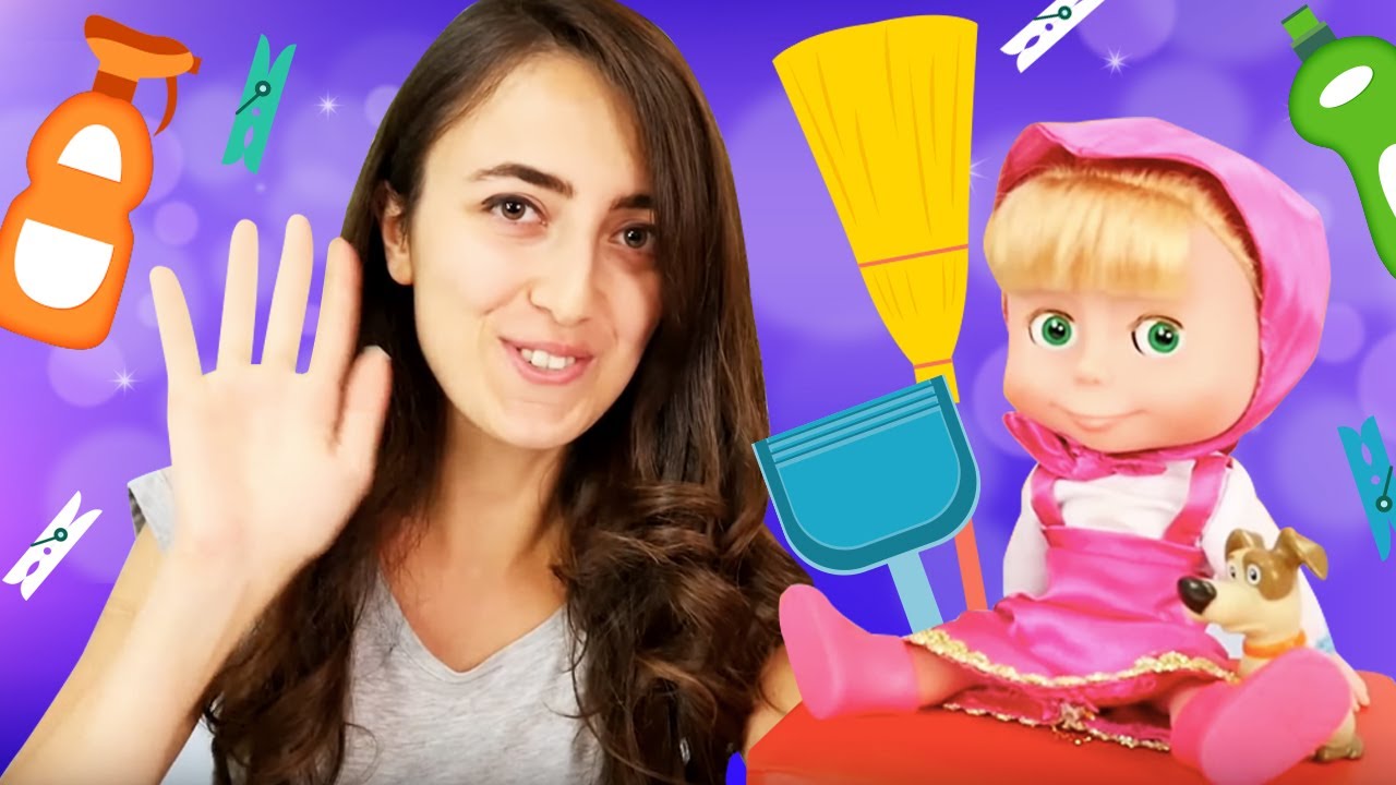 Limpiamos el cuarto de Masha. Juguetes de Masha y el Oso en español ...