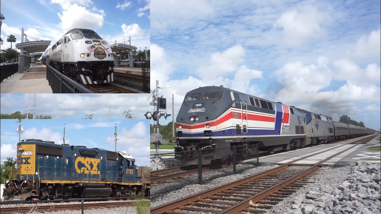 Amtrak SunRail and CSX railfaninng in Meadow Woods and Taft, FL ft 160 ...