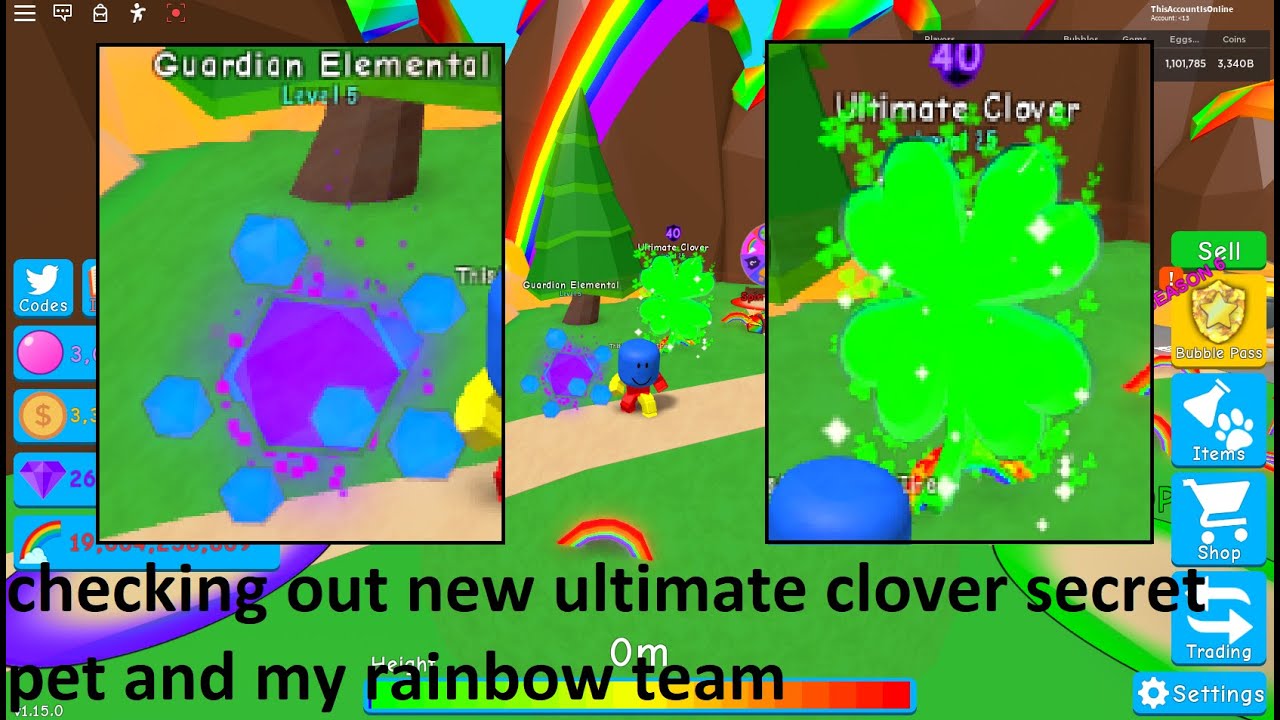 Checking Out The New Ultimate Clover Secret Pet And My Rainbow Team ...