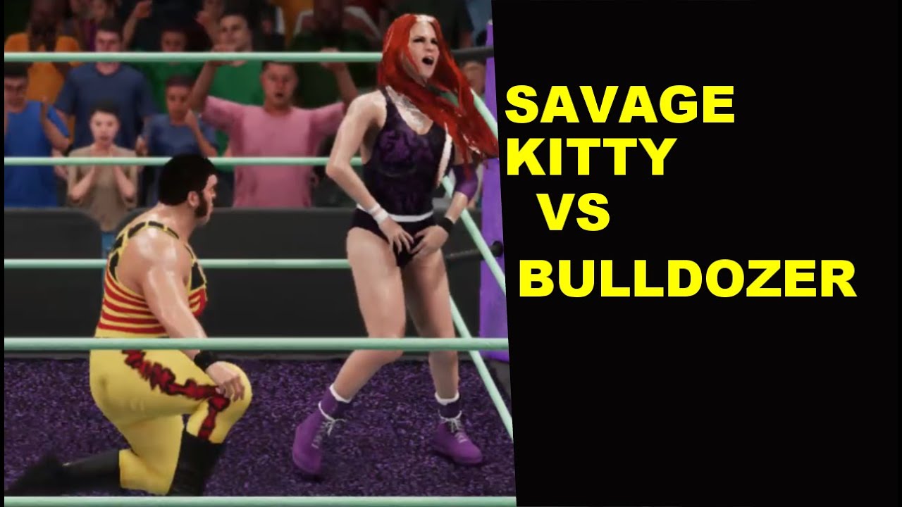 GLOW 1985 Savage Kitty vs Bulldozer - No Holds Barred - YouTube