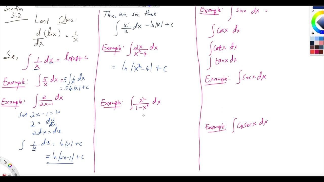 V110 Integral of logarithmic function 1 - YouTube