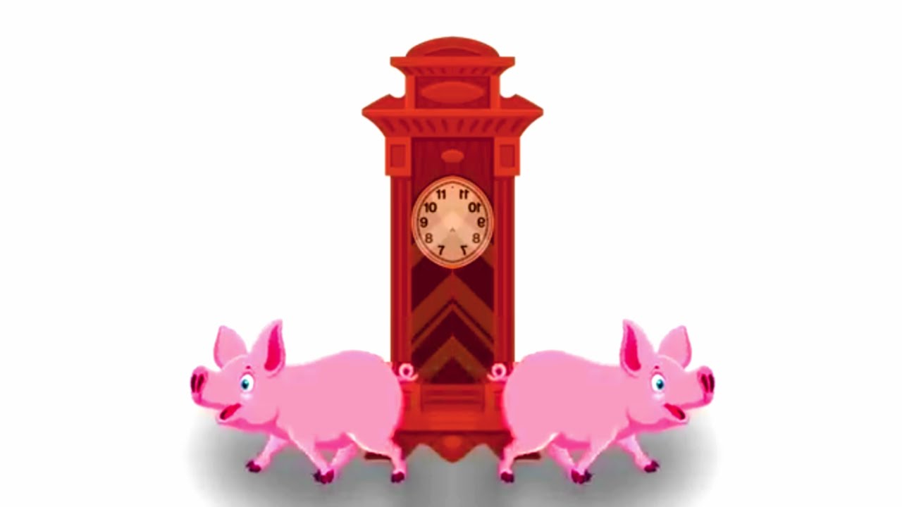 Oink Oink 🐷🐷 The Pig Run Funny In The Clock//Hickory Dickory Dock ...