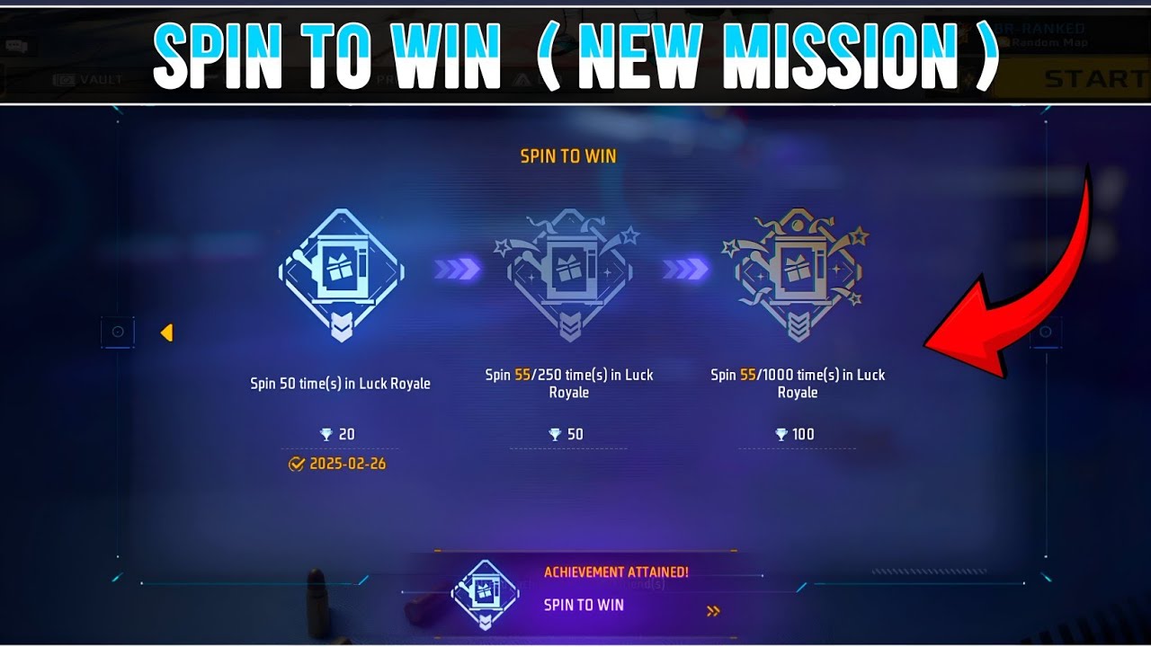 Spin To Win Achievement Mission Free Fire | After Update New ...