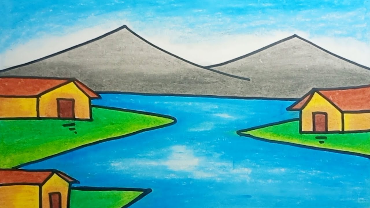 How To Draw Scenery Easy Step By Step |Drawing Scenery For Beginners ...