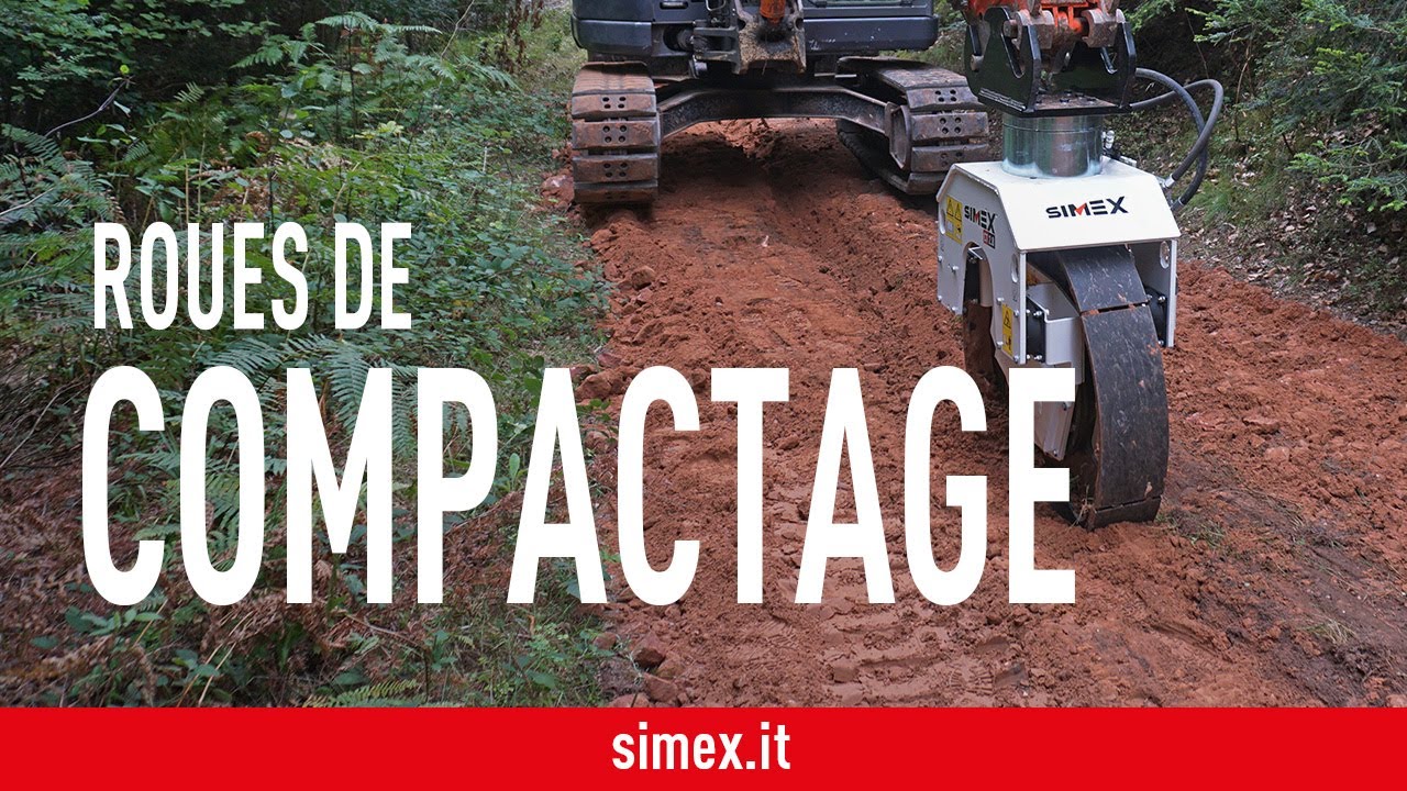 Roues de compactage vibrantes Simex CT 2.8B pour pelles - YouTube