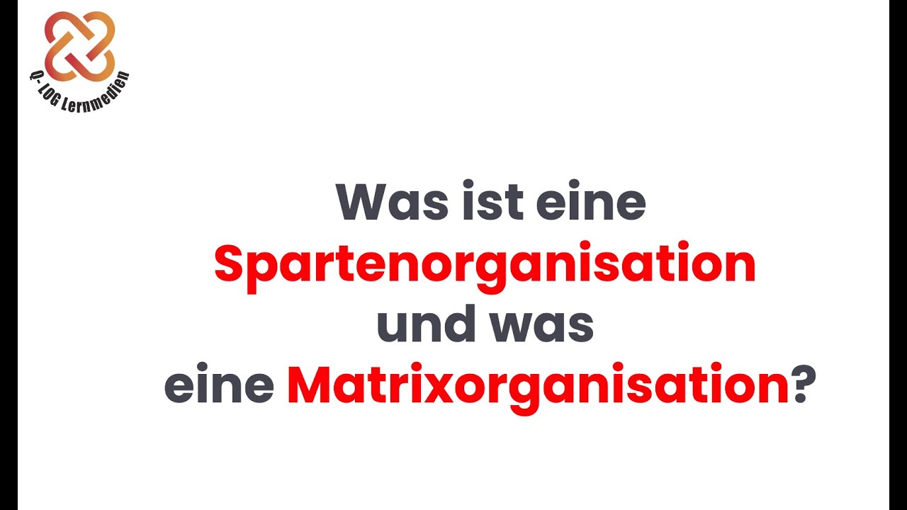 😱 12 Min Video😱 - Was ist eine SPARTENORGANISATION und was eine ...