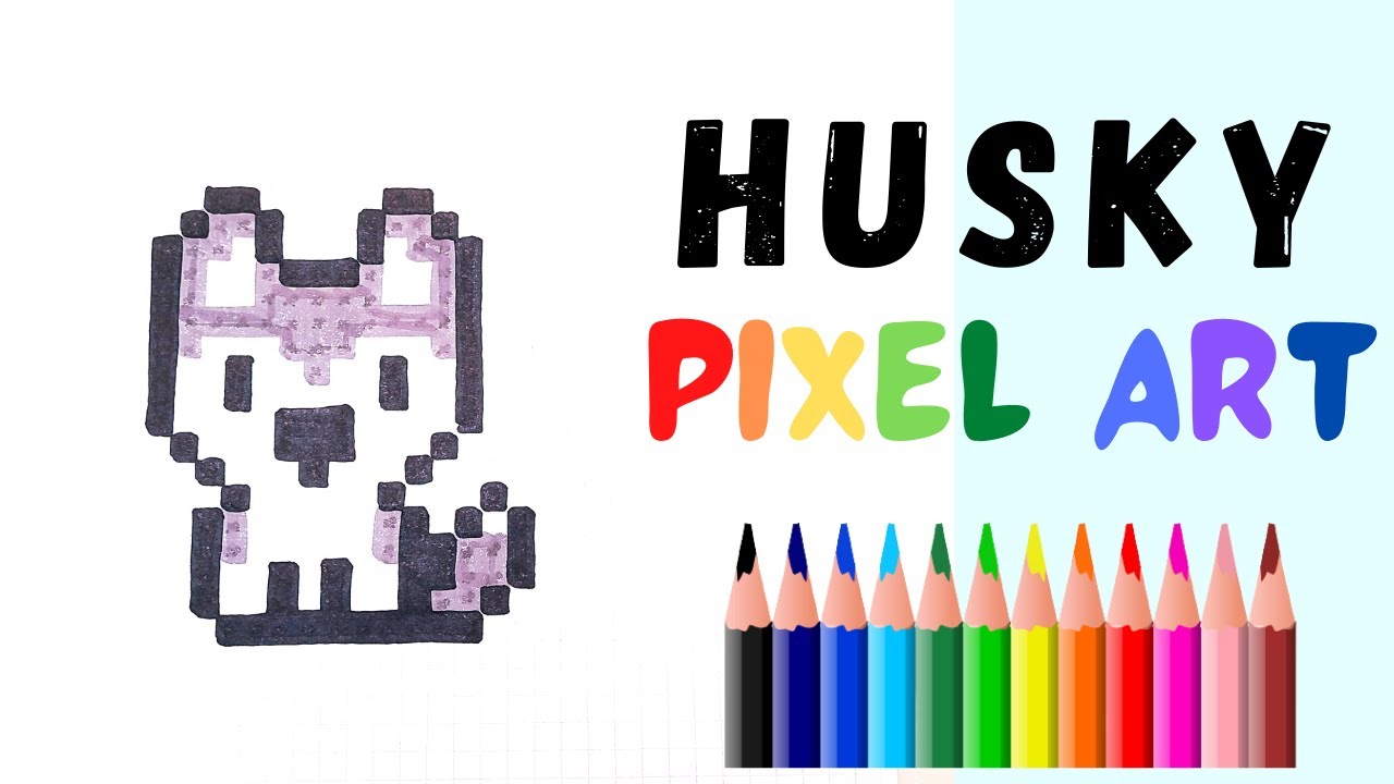 How to Draw a HUSKY! - Hand Drawn Pixel Art - YouTube