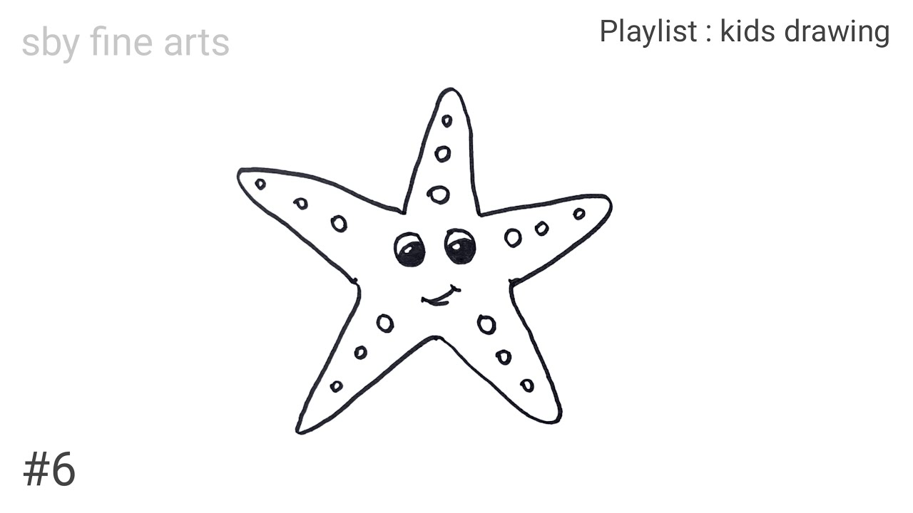 How to draw a star fish for kids a step by step |நட்சத்திர மீன் படம் ...