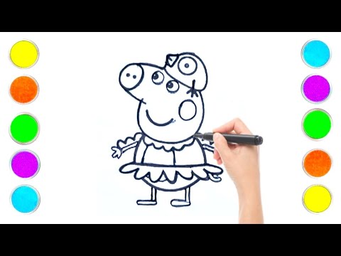 Pippa pig princess drawing for kids ,beutiful princess draw,easy to ...