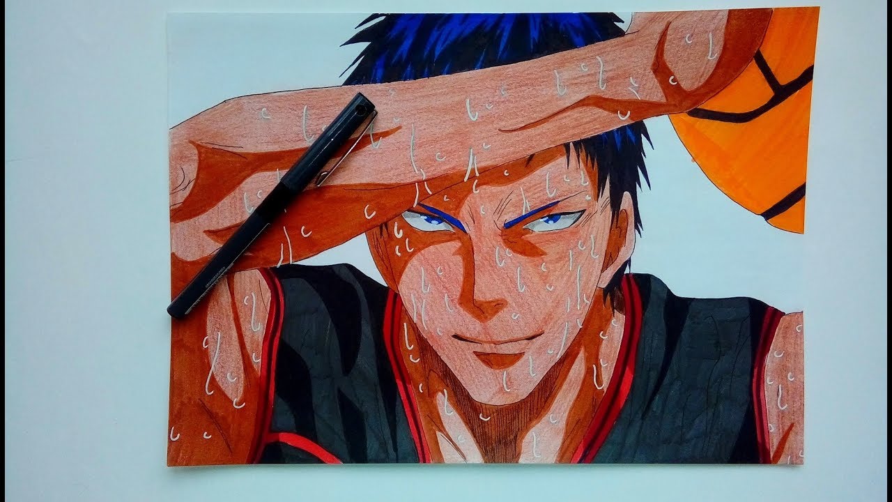 Drawing Aomine Daiki 青峰 大輝 - YouTube