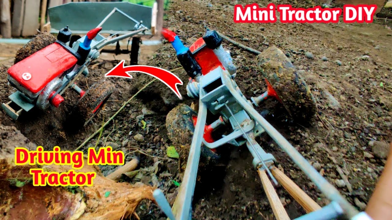 Driving Mini Tractor On The Way So Fast,Mini Tractor DIY - YouTube
