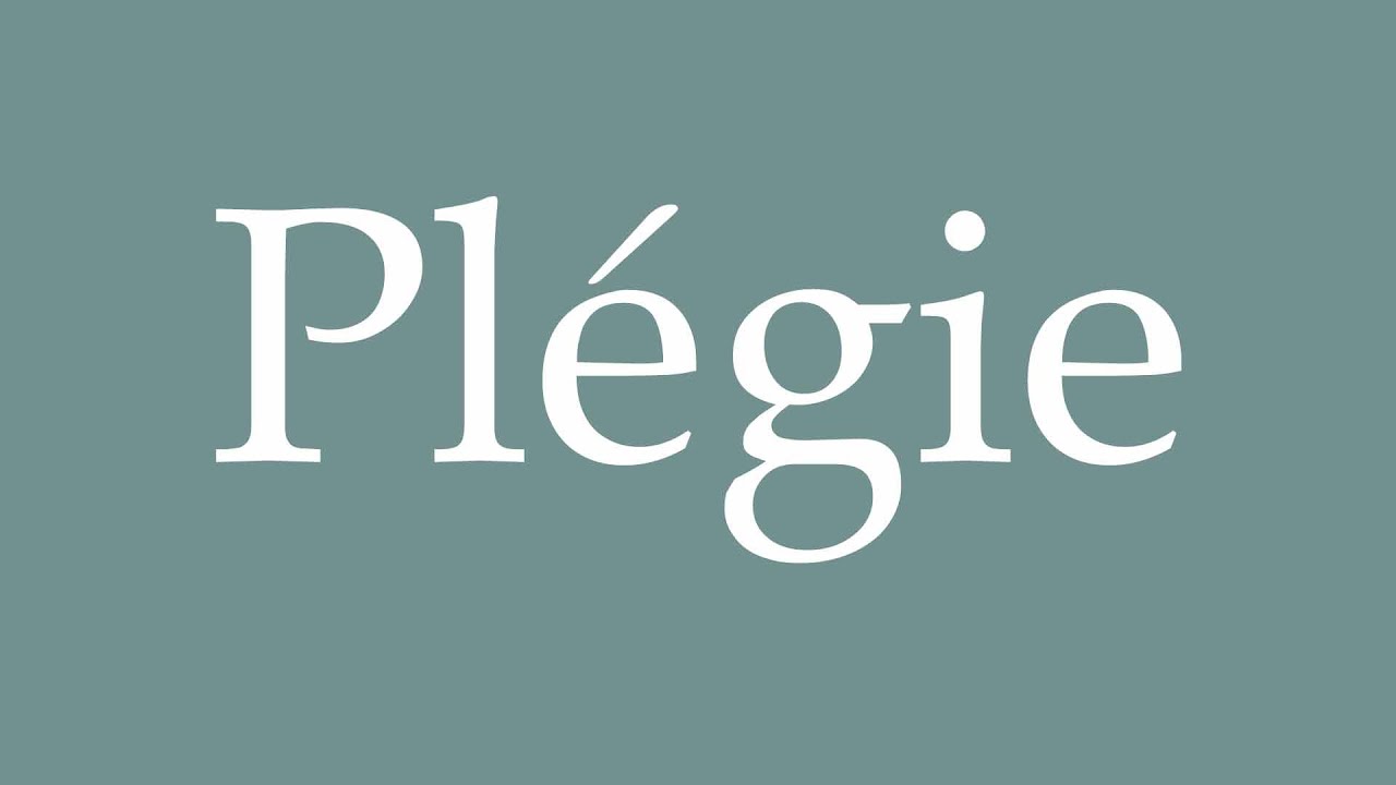 How to Pronounce ''Plégie'' (Plegia) Correctly in French - YouTube