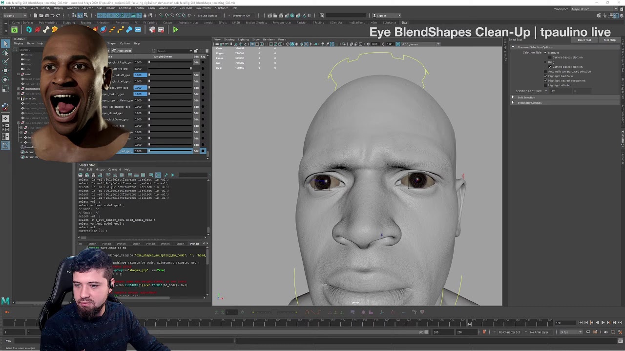 RigBuilder Dev. - Face Rig BlendShapes 09 | tpaulino live #39 - YouTube