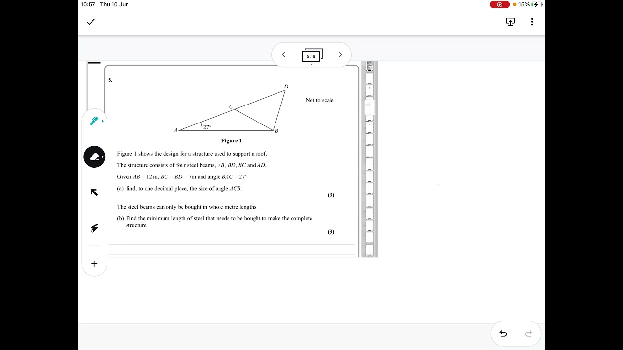 Question 5 AS level maths Edexcel October 2020 - YouTube