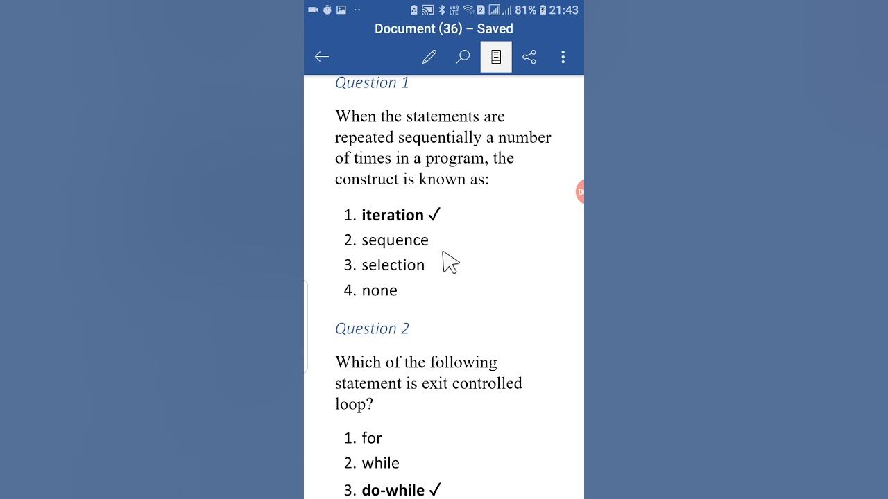 Muliple choice iterative constructs loop question answers - YouTube