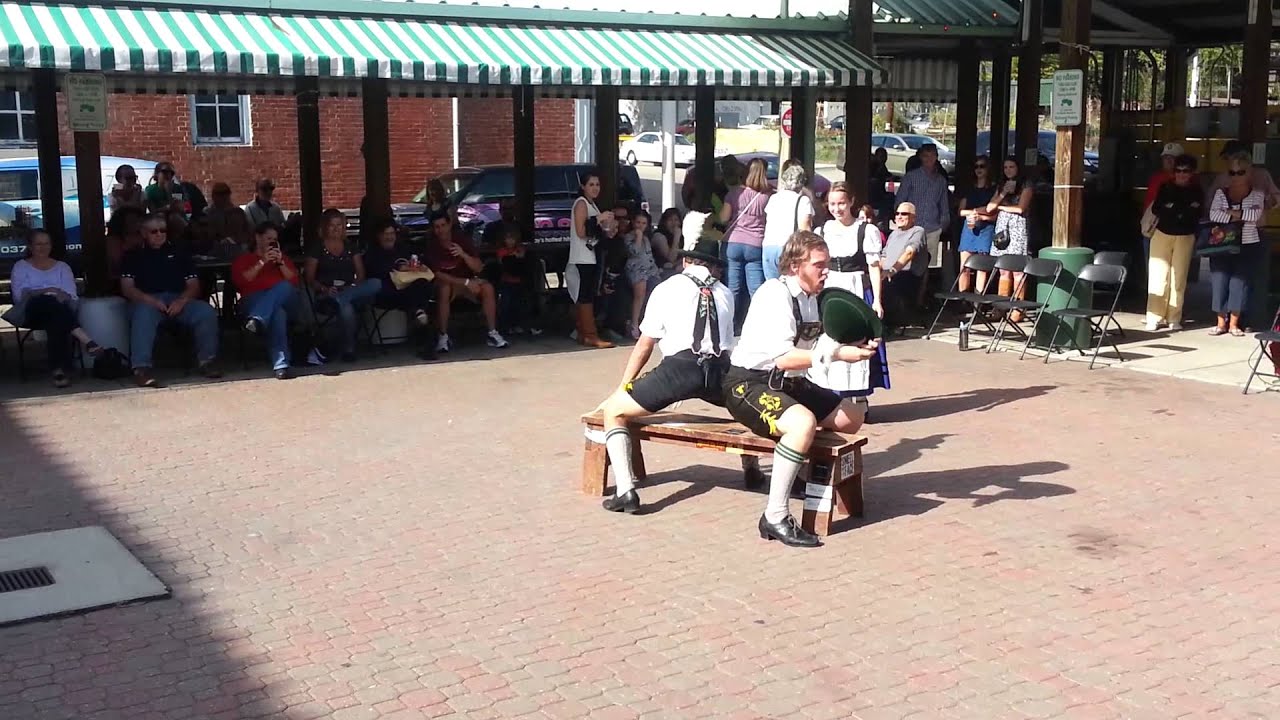Wooden bench Bavarian octoberfest German dance - YouTube