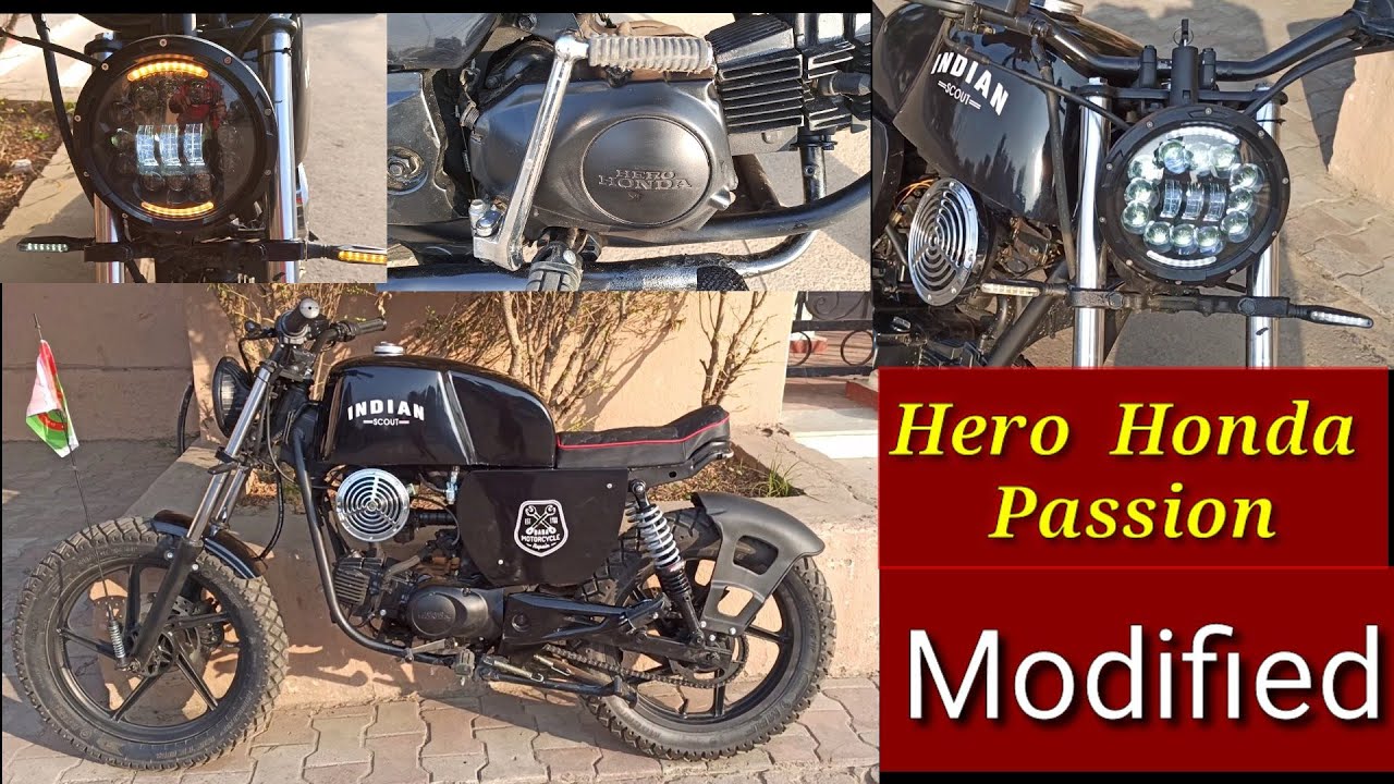 Hero Honda Passion Full Modified Glossy Black @ Matt Black Bike Paint ...