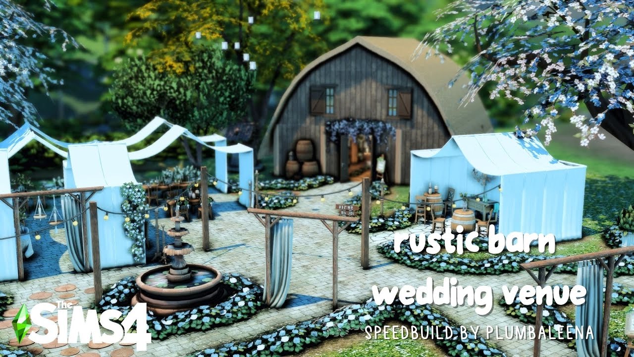 THE SIMS 4 RUSTIC BARN VENUE WITH CC SPEEDBUILD - YouTube